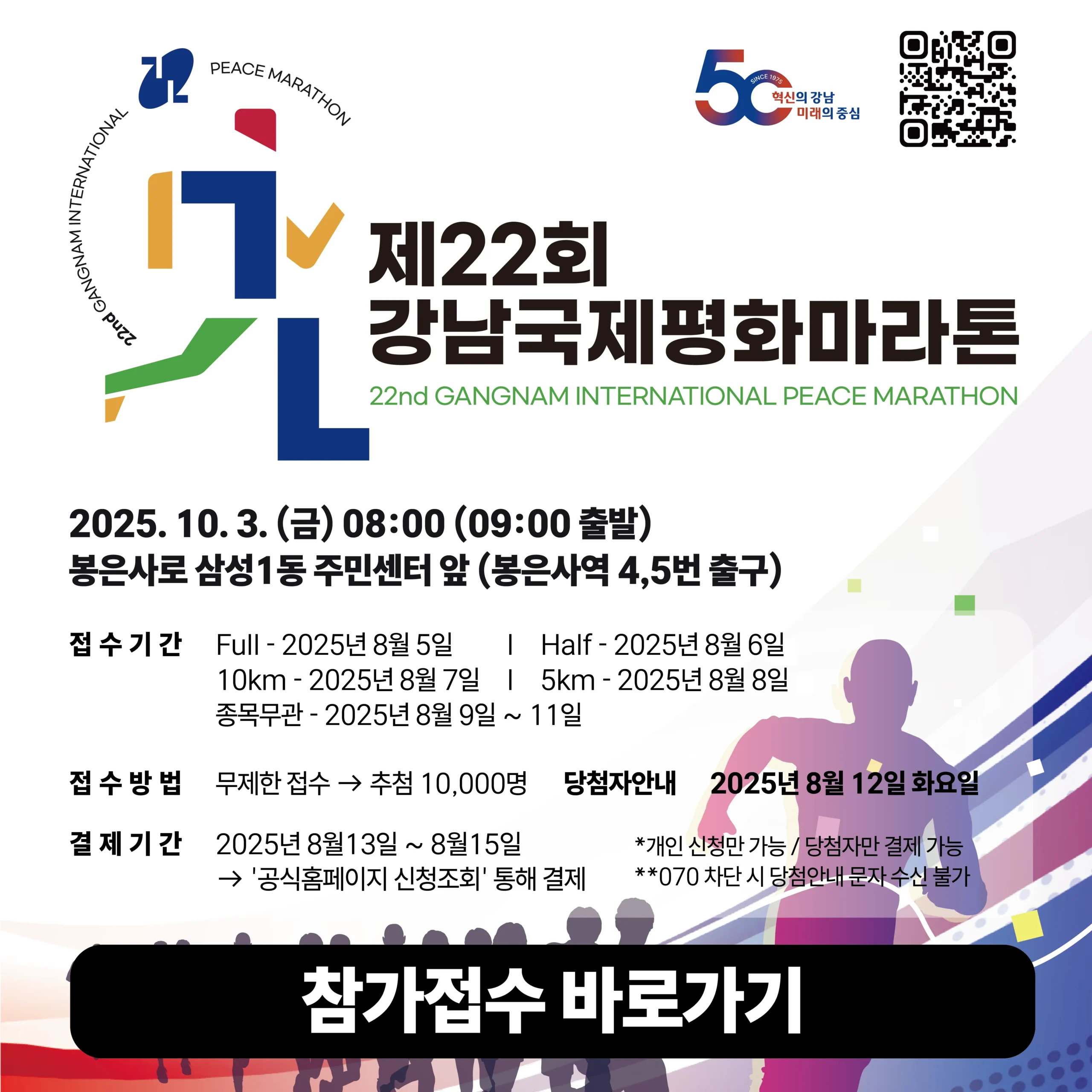 강남 국제평화마라톤 2025 접수 신청 코스 일정 안내 - MyNB